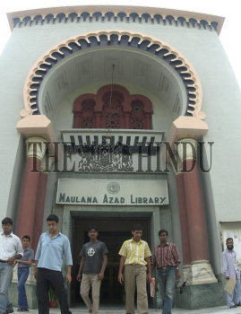 Students at the library of Aligarh Muslim University on October 06, 2005. After the Allahabad ...